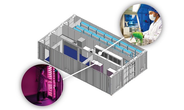 High tech tissue culture lab housed in 40’ shipping container