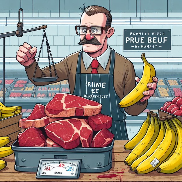 Man who weighed prime beef cuts as bananas appears before court