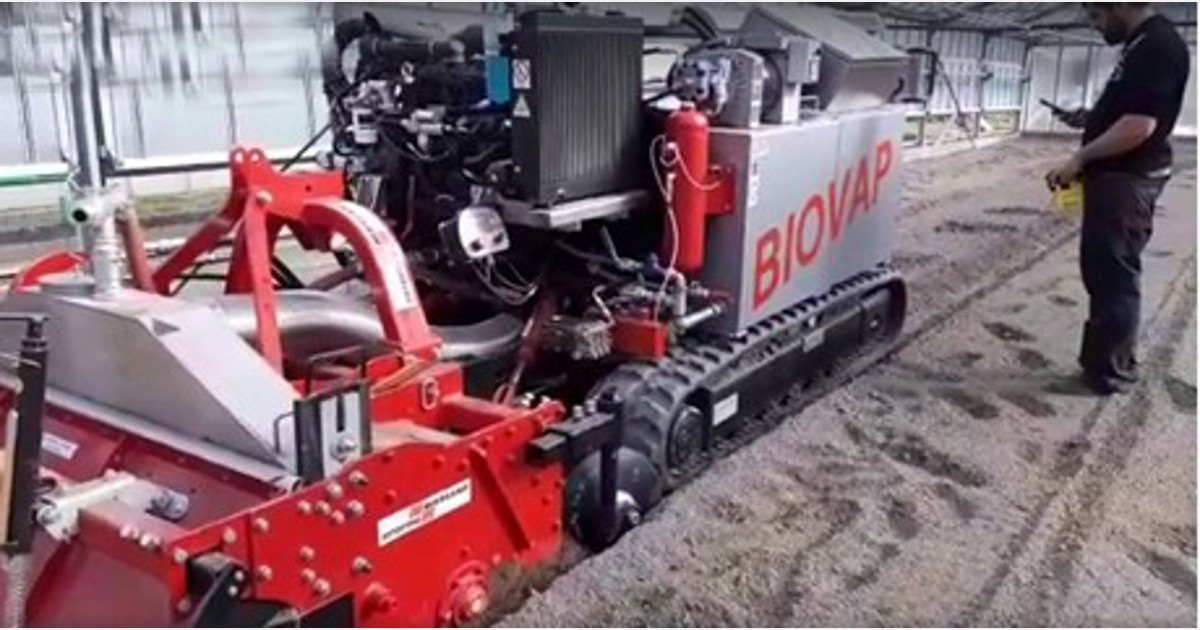 Disinfecting the soil using steam