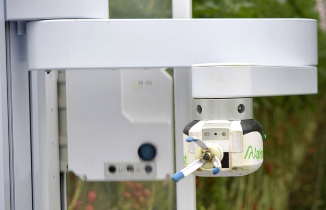 AppHarvest's harvest robot picks snack tomatoes in Dutch Greenco greenhouse