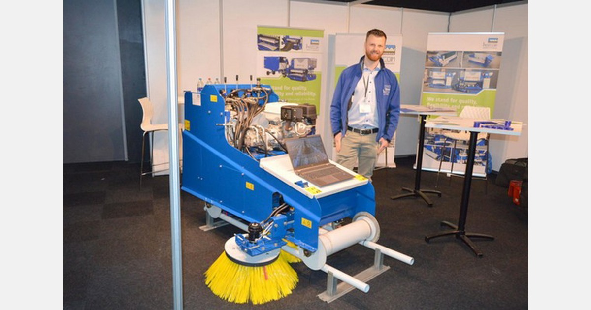 "Sweeper specially designed to sweep away dirt under the tube rail"