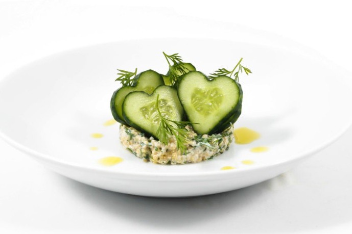Heart-shaped cucumbers for Valentine's Day