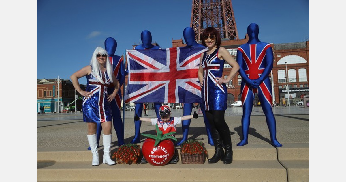 Lancashire tomato grower bigs up British tomatoes at Blackpool Tower