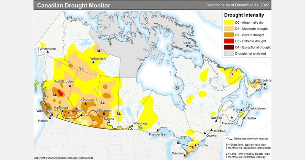 CAN (ON): Improvement in prairie drought in December, though drought ...
