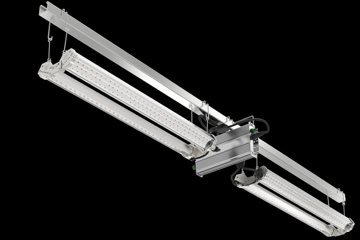 Fully adjustable, multi-channel LED platform for high-wire crop cultivation