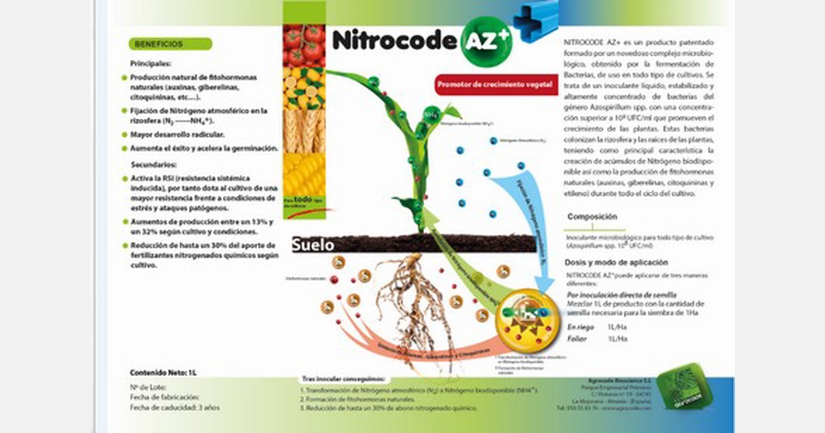 Spain: Agrocode launches new product Nitrocode AZ+ aimed at boosting vegetable production